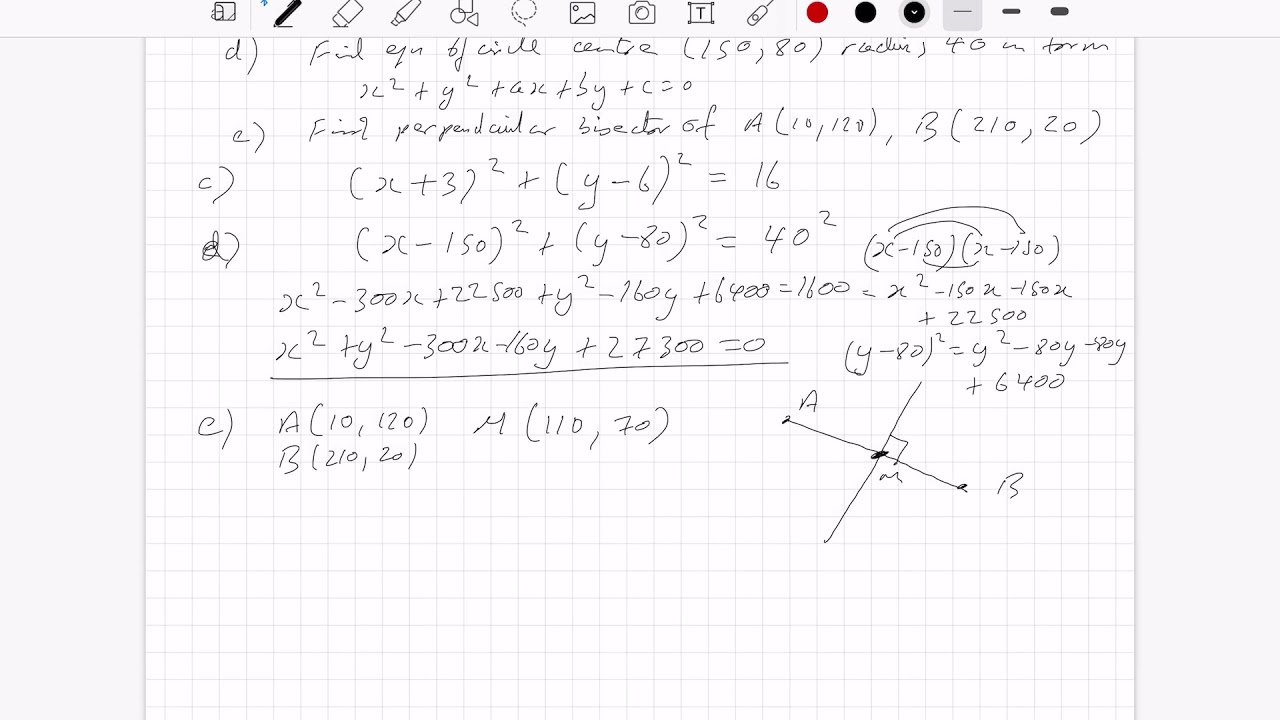 HNC 8 Exercise 1 cde - coordinate geometry - YouTube