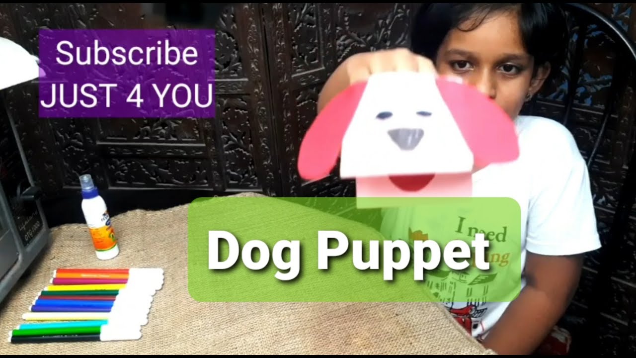 how to make dog Puppet நாய் குட்டி பொம்மை செய்வது எப்படி JUST 4 YOU ...