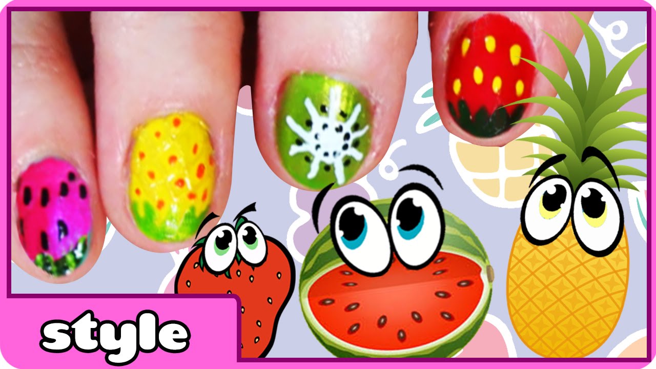 Easy Fruit Nail Art | Fruit Salad Nails! - YouTube