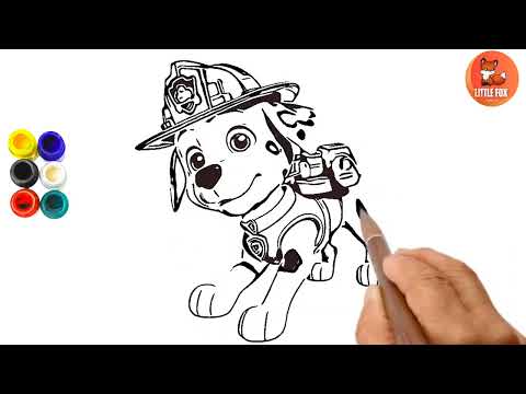 Paw Patrol - Marshall | How to draw Marshall easily in Step by step # ...