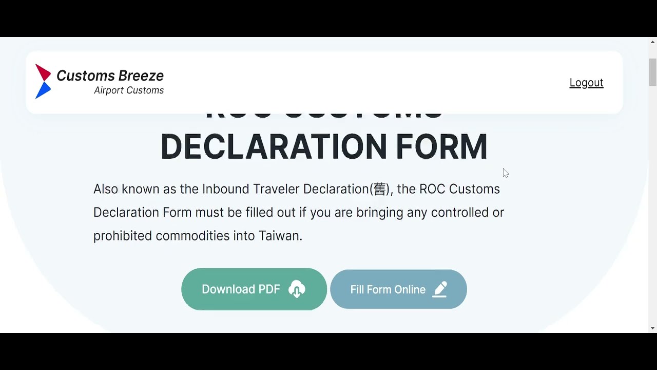 Taiwan ROC Customs Declaration Form - A Complete Guide for Travelers ...