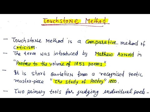 LITERARY THEORY AND TERMS-4 TOUCHSTONE METHOD #englishliterature # ...