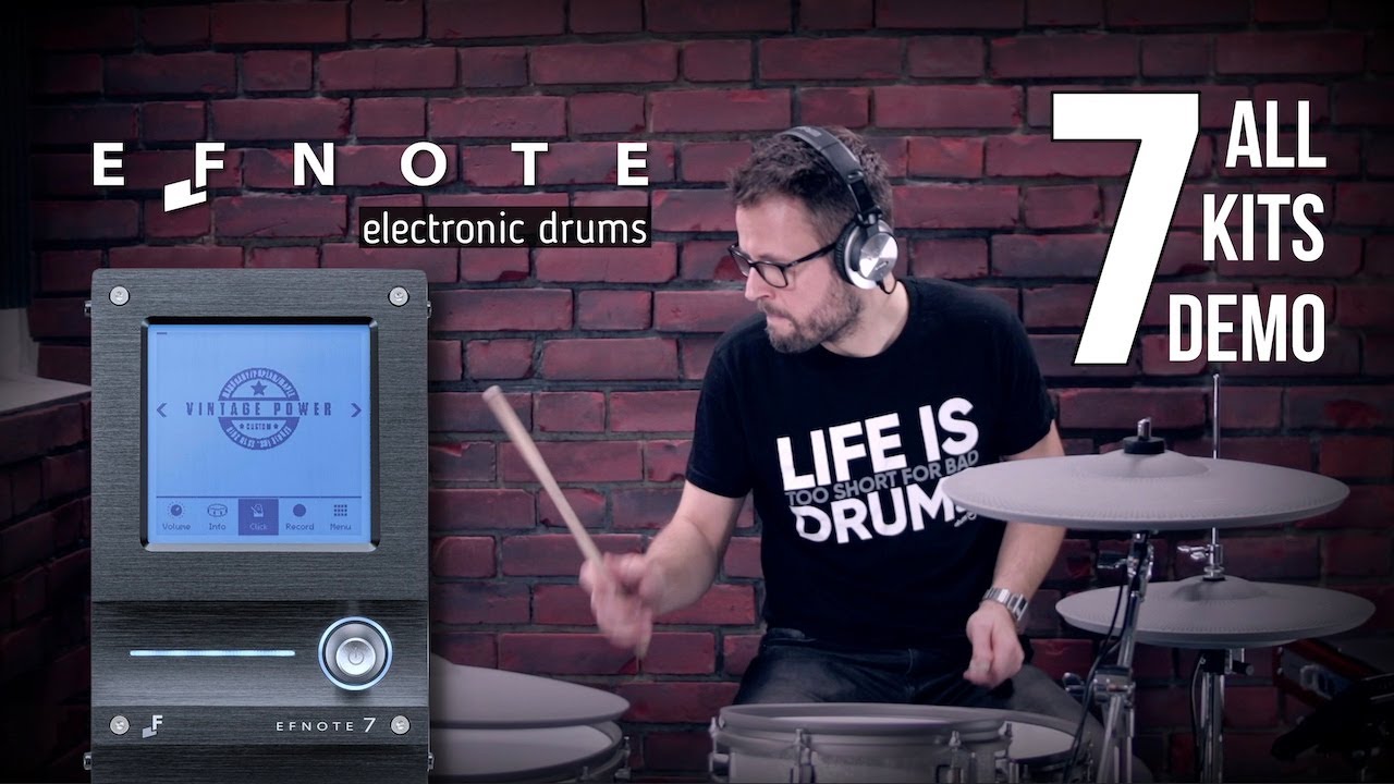 EFNOTE 7 electronic drumkit playing all kits sound module demo - YouTube