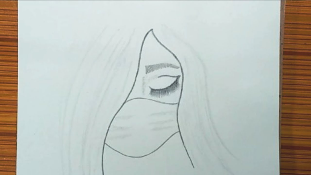 Face mask protection sketch || pencil sketch || pencil sketch drawing ...