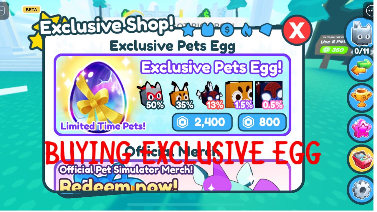 BUYING THE NEW EXCLUSIVE EGG IN PET SIMULATOR X NEW UPDATE BUYING ...