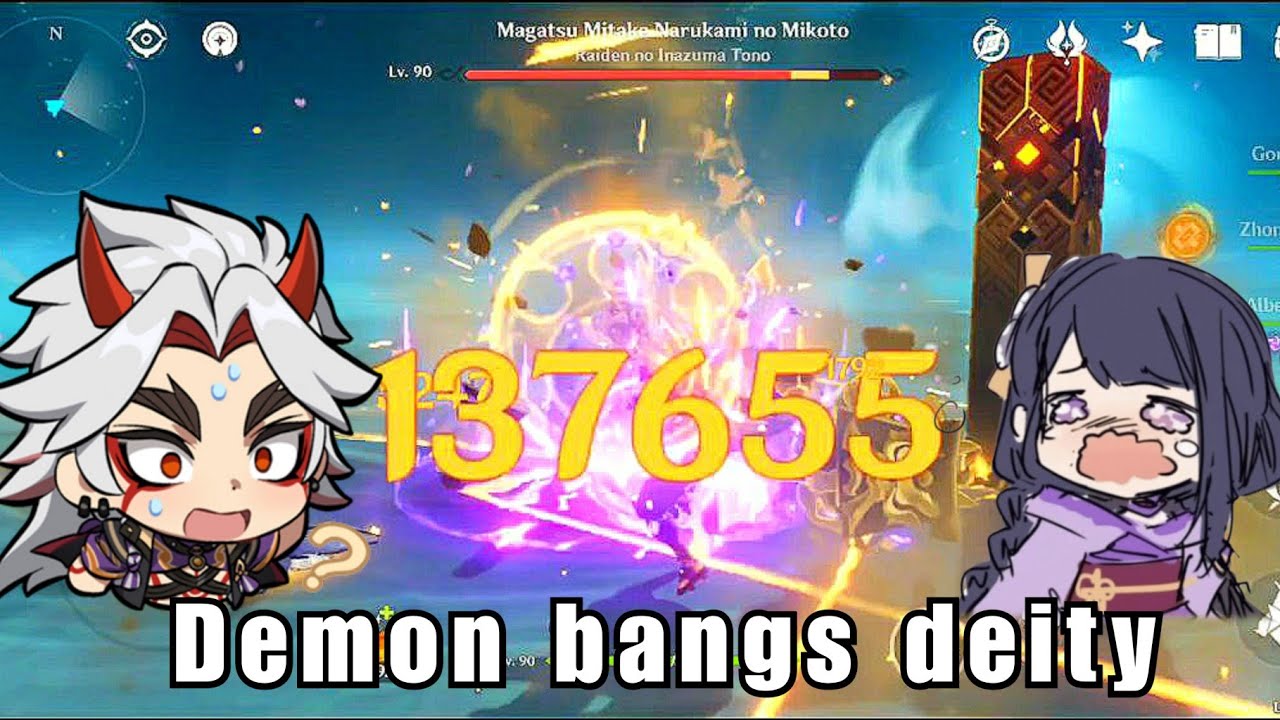 Raiden can't handle the Geo Monkey of Genshin - YouTube
