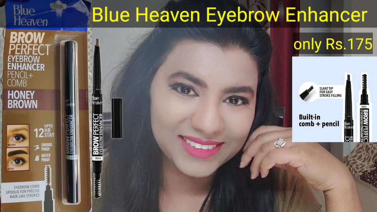 Blue Heaven Eyebrow Enhancer|Comb + Pencil|Honey Brown shade|Makeup ...