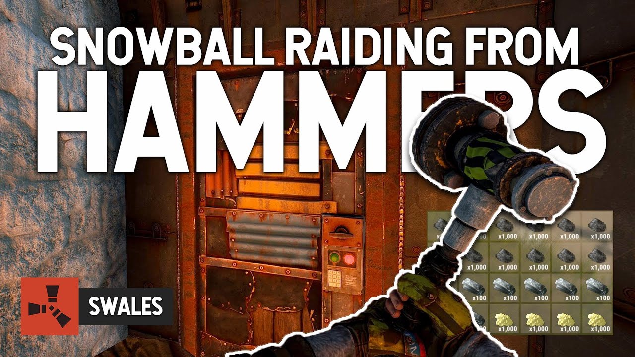 SNOWBALL RAIDING FROM HAMMERS - RUST - YouTube