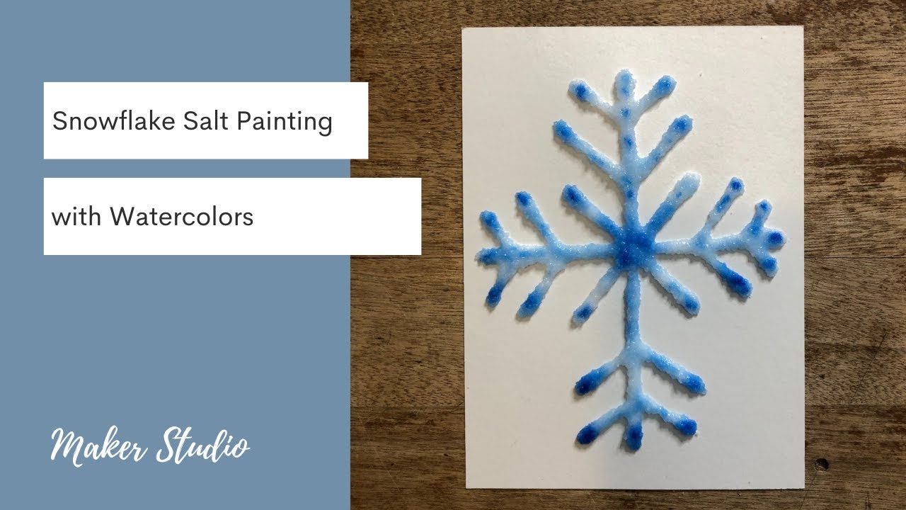 Snowflake Salt Painting with Watercolors How To - YouTube