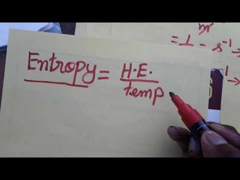 the unit of entropy are - YouTube
