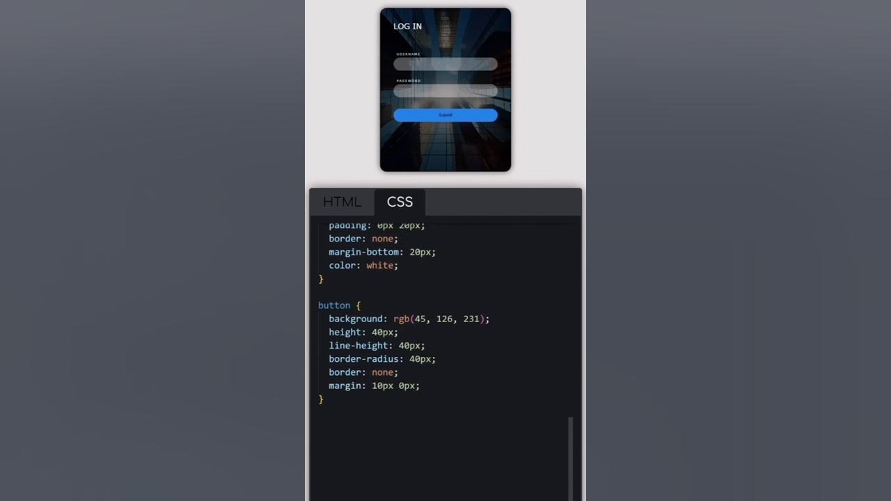 Beautiful login Form #html #css - YouTube
