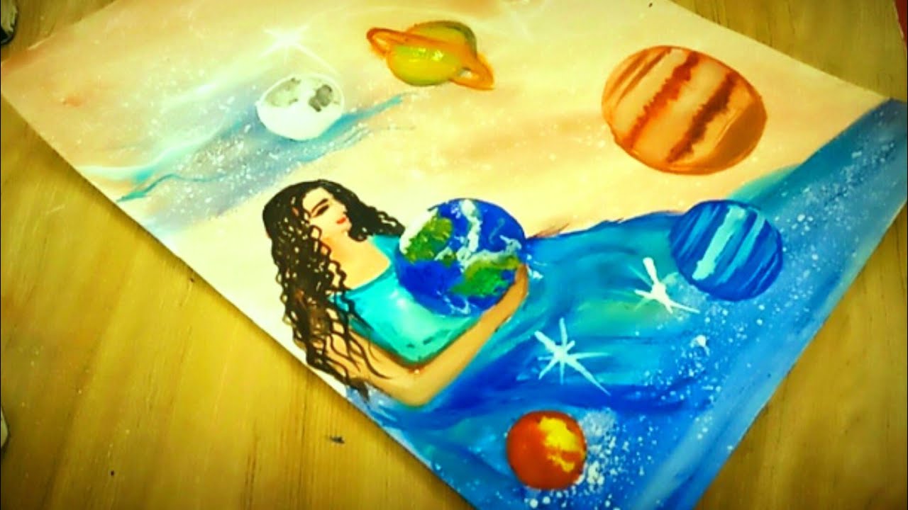 Earth Painting | how to learn planet earth painting | acrylic painting ...