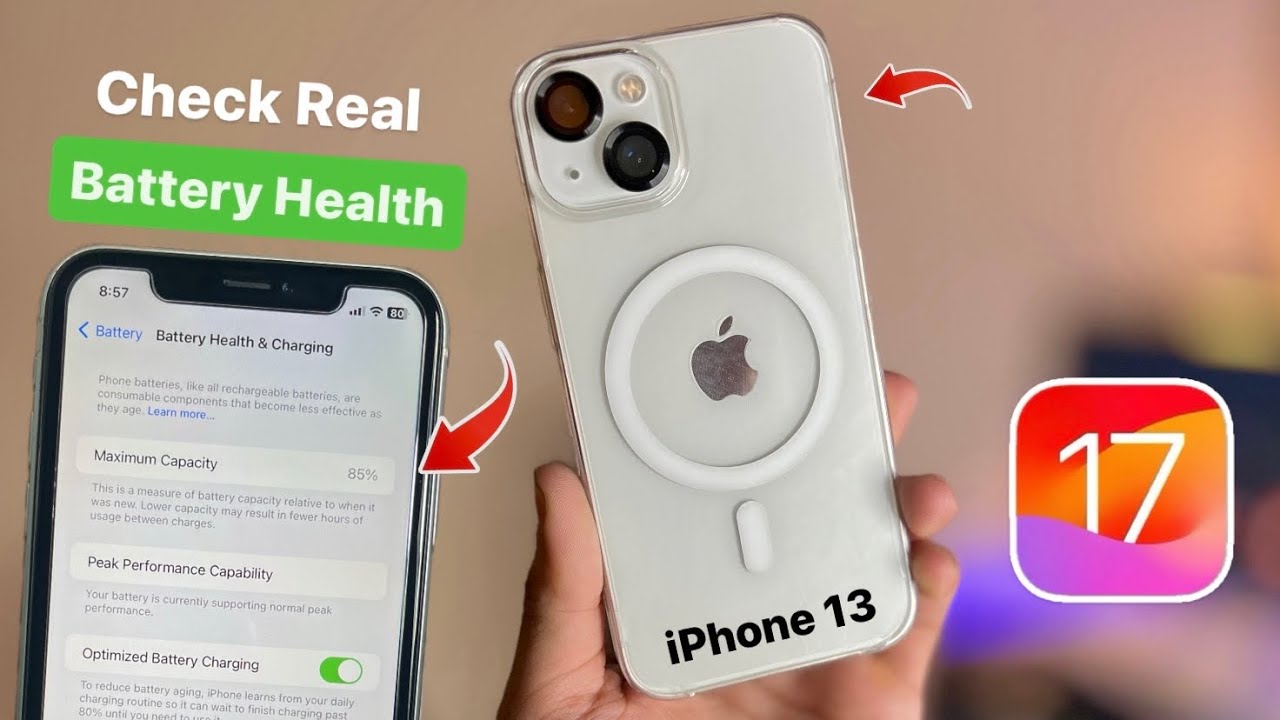 How to Check Real Battery Health on iPhone 13 IOS 17 - YouTube