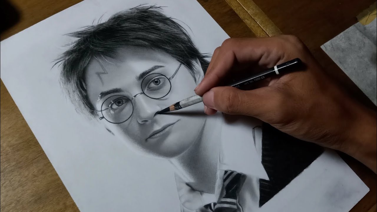Daniel Radcliffe "Harry Potter" | Realtime Drawing - YouTube