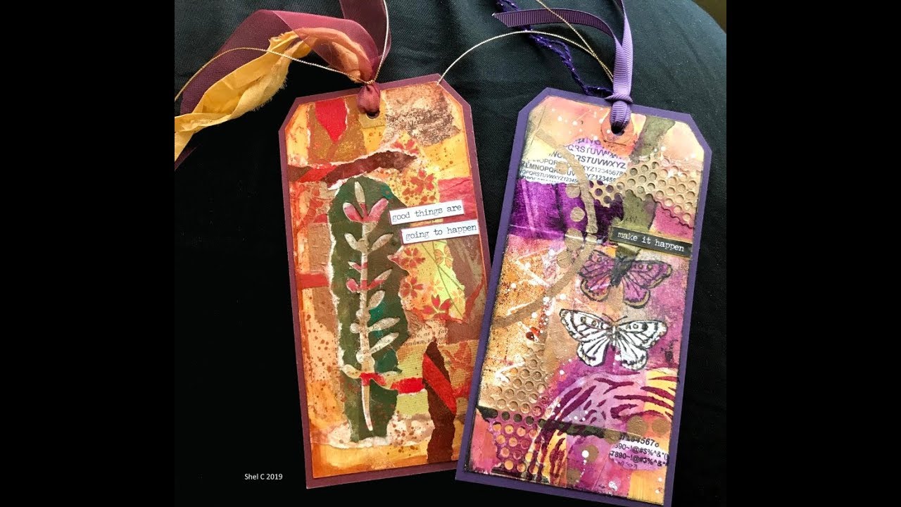 Two Mixed Media Altered Tags with Collage - YouTube