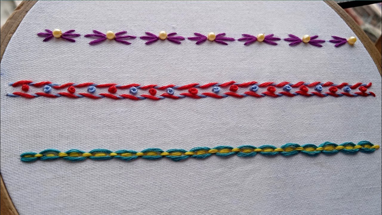 Basic Stitch Border Embroidery, Lace Border Designs Hand Embroidery ...