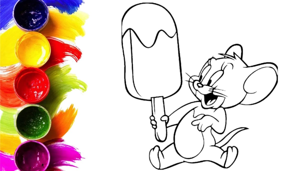 How to color Jerry from a cartoon - YouTube