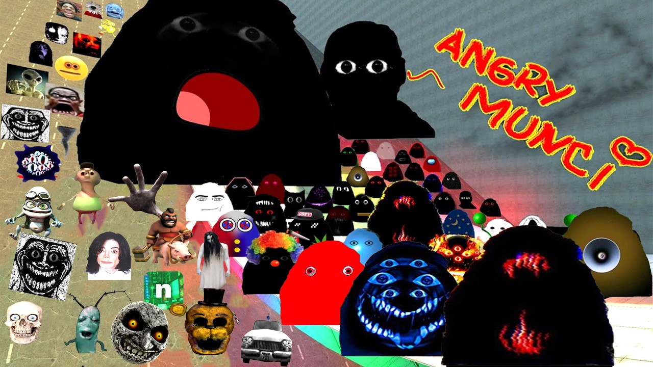 Angry Munci Nextbot Family And Nico's Nextbots Chasing me in Garry's ...