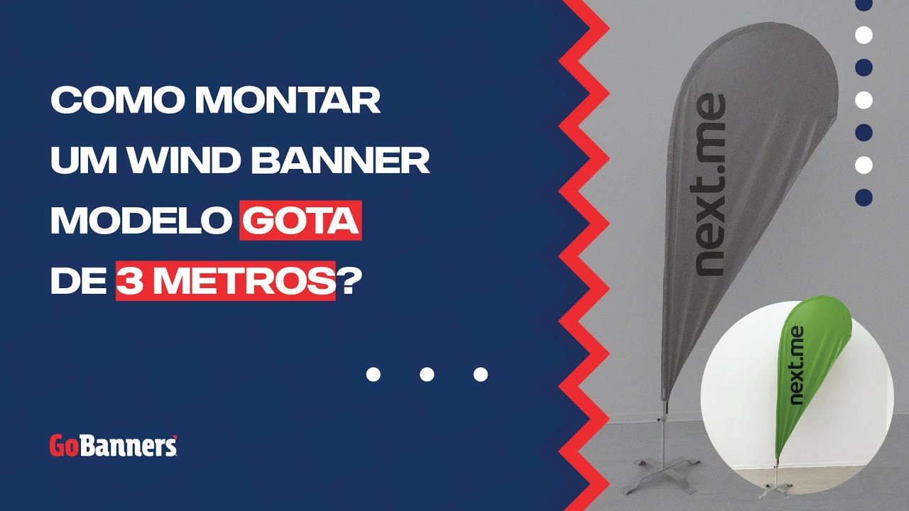 Como montar um WIND BANNER modelo GOTA de 3 METROS? - YouTube