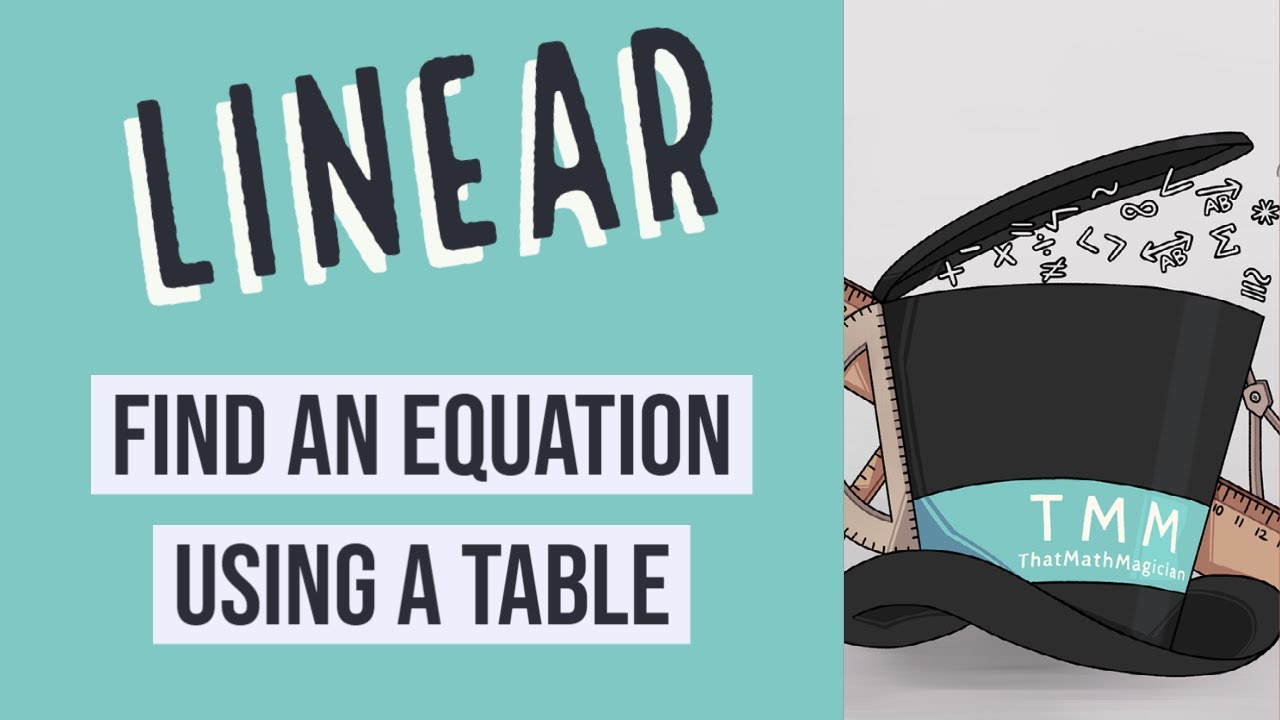 Linear Find An Equation Using A Table YouTube Linear Find An Equation Using A Table YouTube