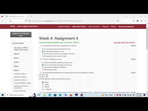 Data Analytics With Python NPTEL SWAYAM Course Week 4 Assignment Answers - YouTube