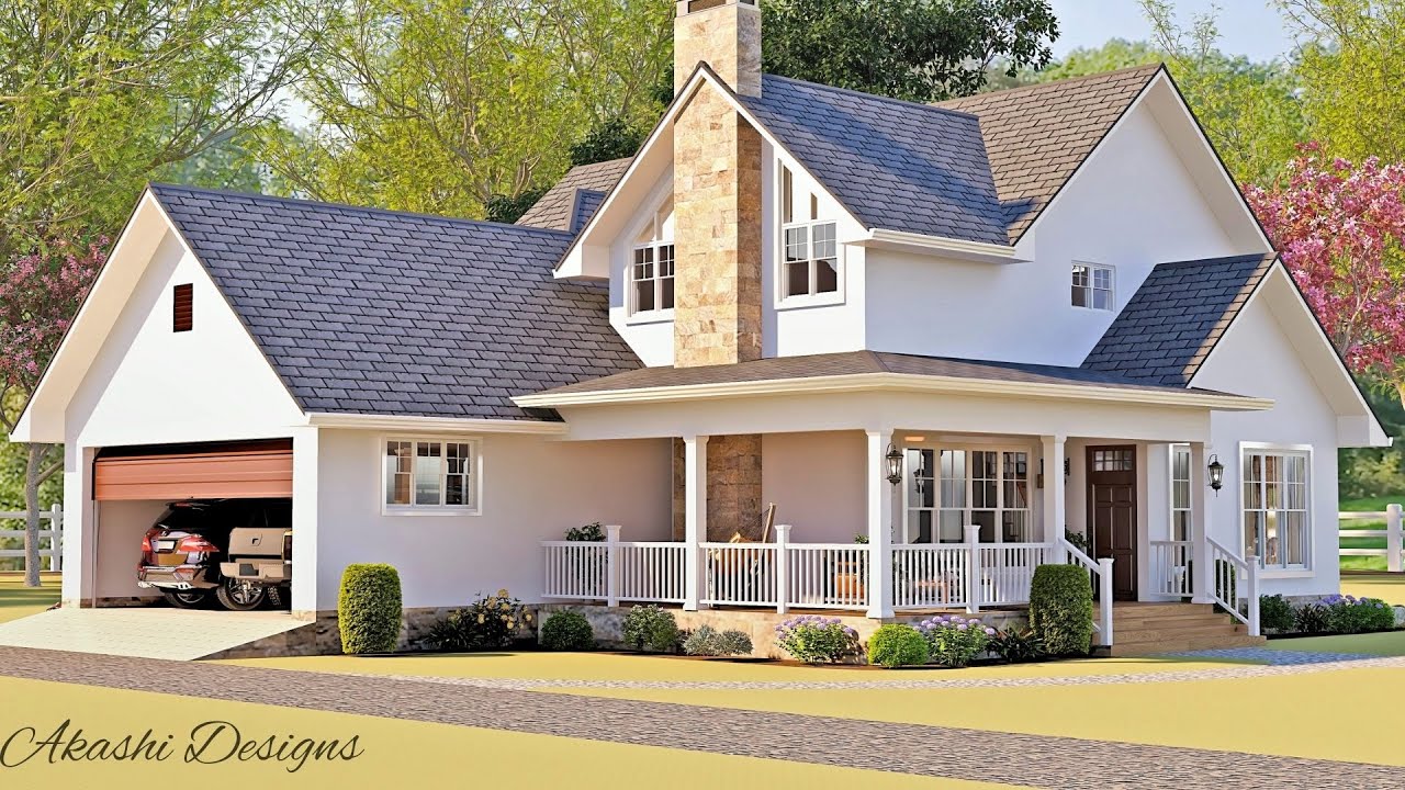 The Winning Farmhouse / Cottage Design Featuring a 2-car Garage & Porch ...