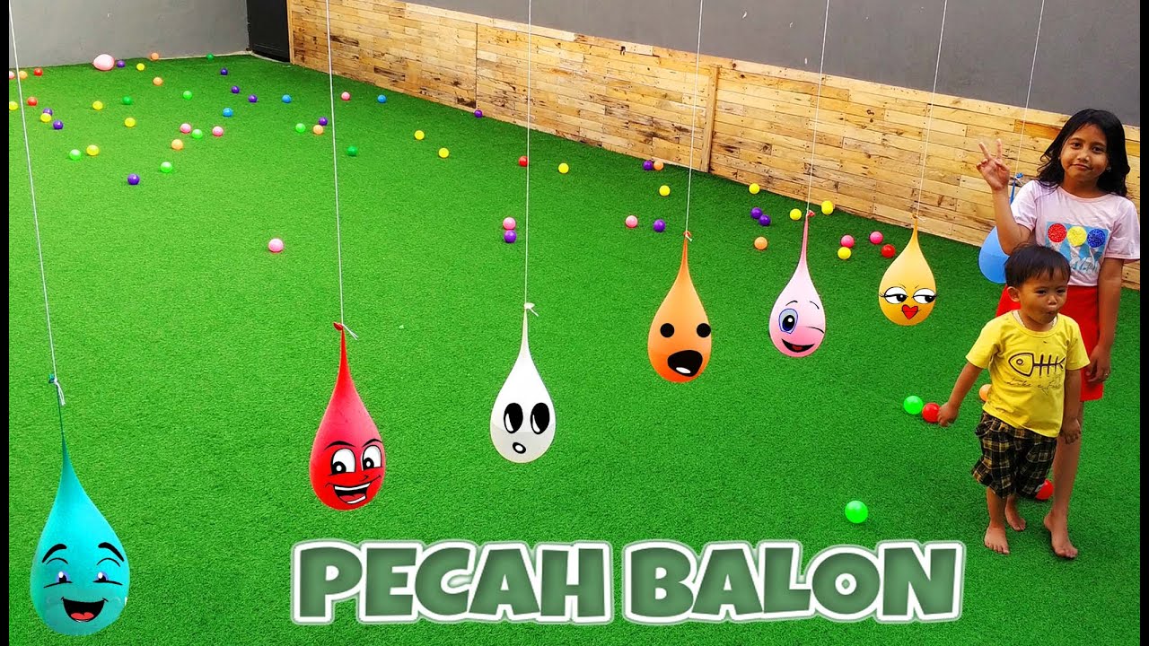 Main balon🎈 pecah balon dan belajar warna - YouTube
