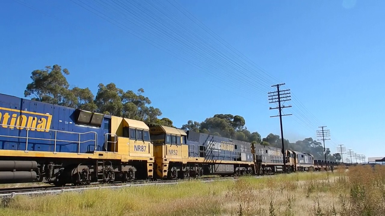 Junee Trains NR45, NR87, NR52, NR1 & 8124 with 6WM2 - YouTube
