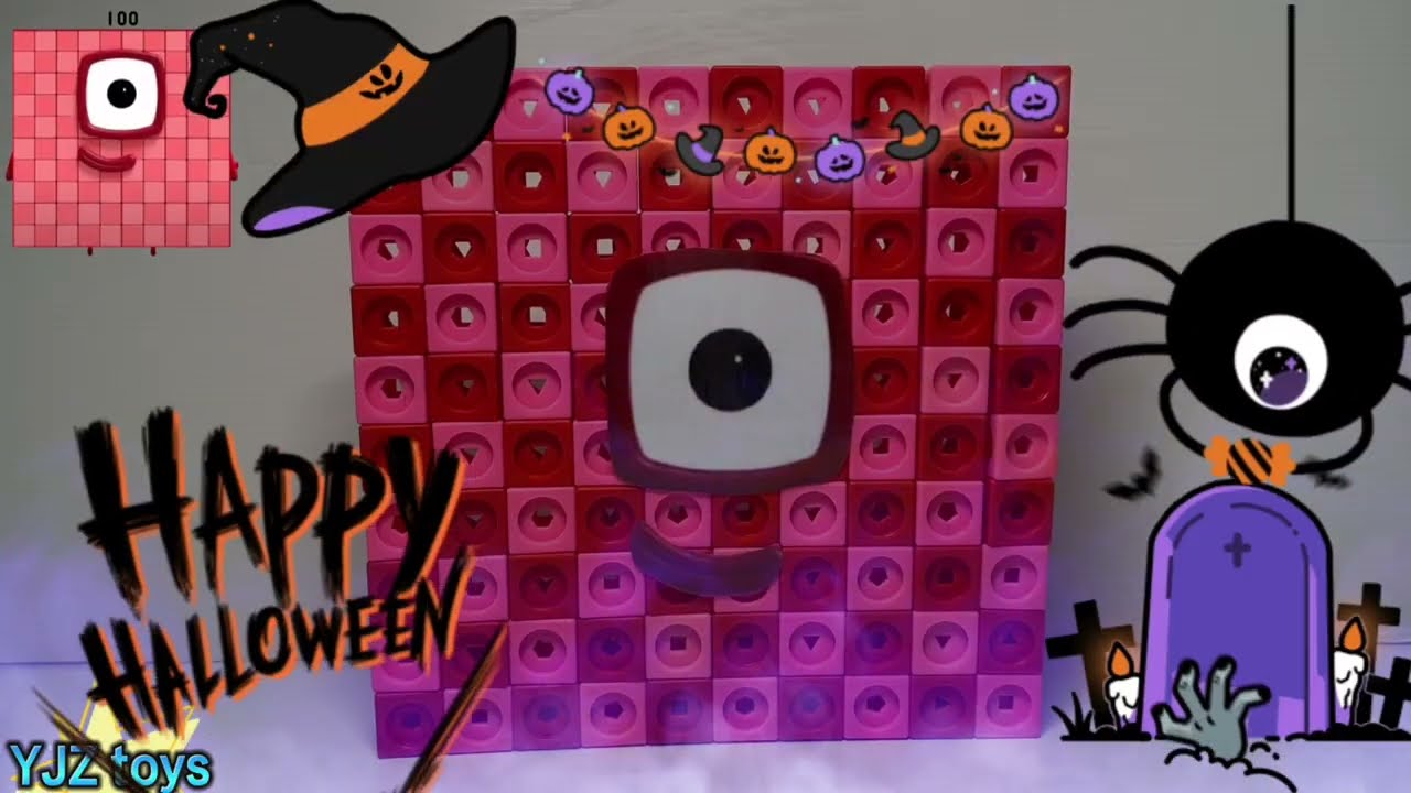 halloween Numberblocks 200 100 to 0 from MathLink Cubes 넘버블럭스 만들기 マスリンク ...