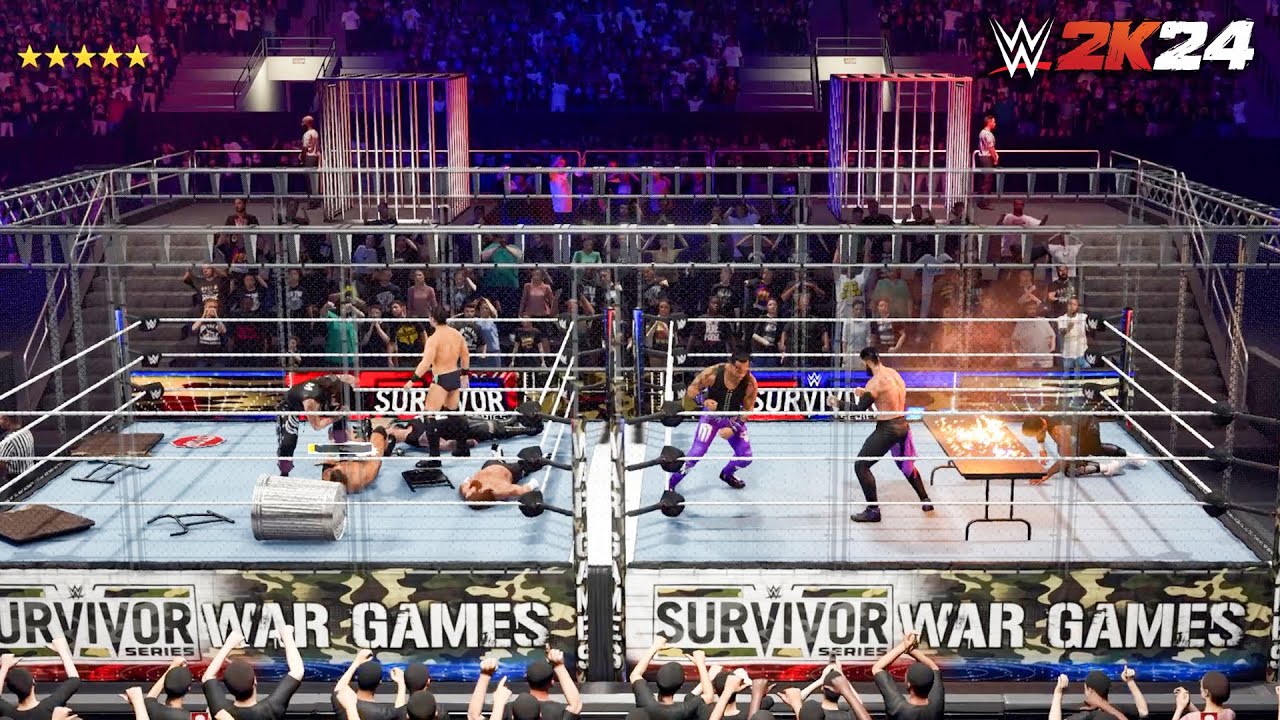 WWE 2K24 - War Games Match Gameplay - YouTube