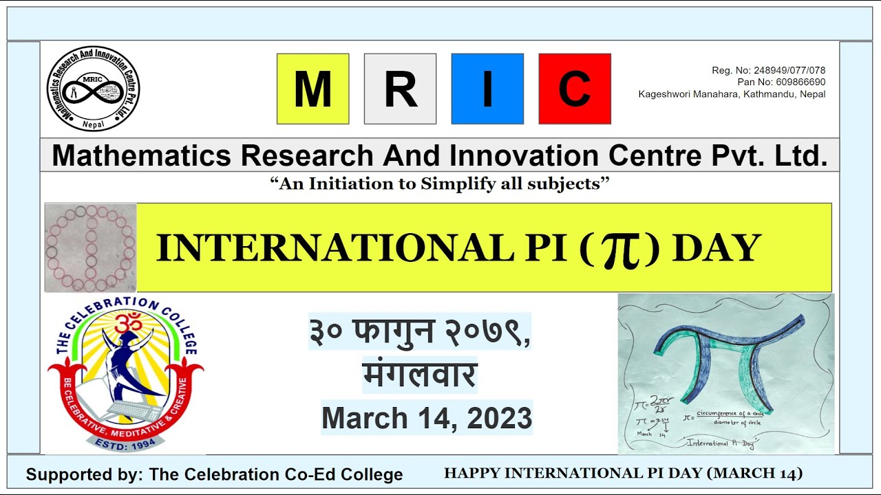 International Pi Day - Celebration at The Celebration Co Ed School ...