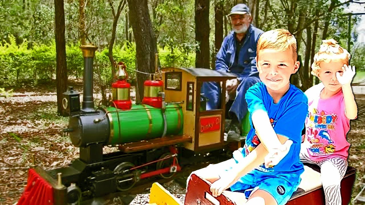 Mini Steam Train Rides on Miniature Railway #kidstrains - YouTube