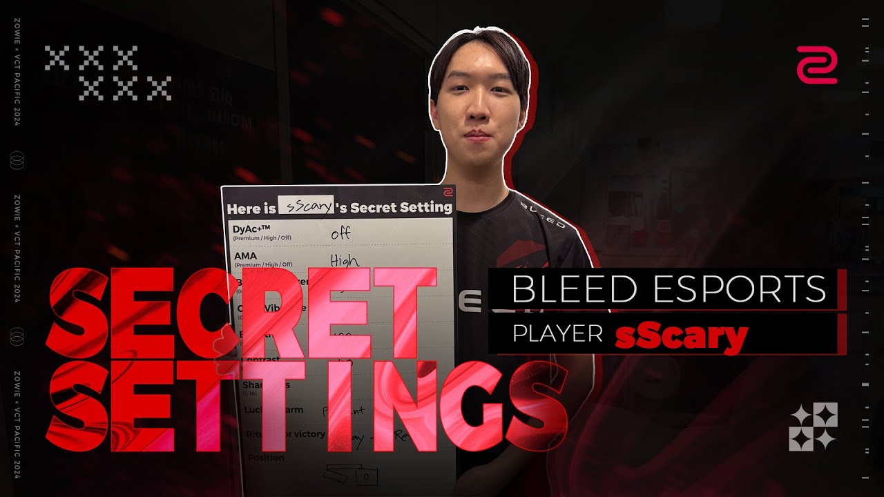 【ZOWIE】Secret Settings in VCT Pacific EP2：「クールな設定」Bleed Esports プレイヤー「sScary」 - YouTube