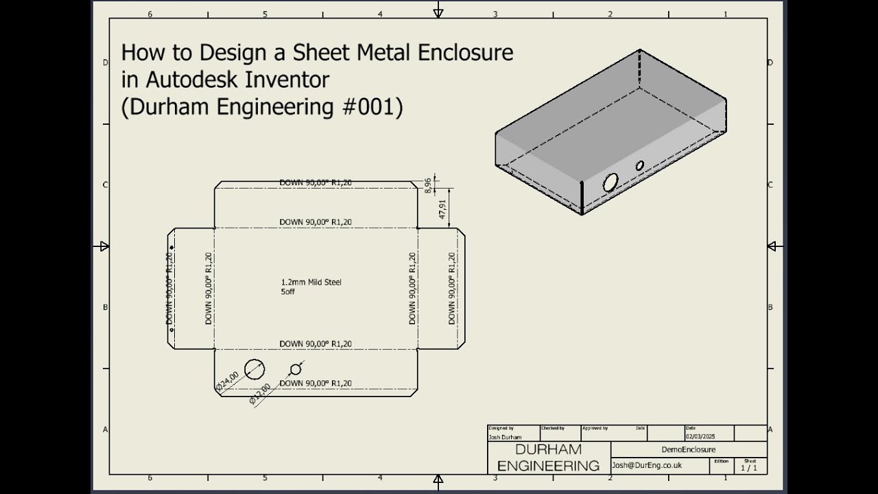 How to Design a Sheet Metal Enclosure in Autodesk Inventor (Durham ...