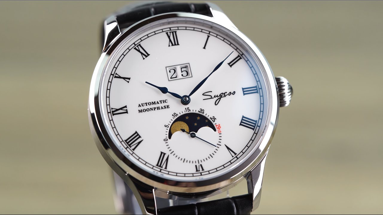 Sugess Enamel MoonPhase Master Automatic Mechanical Watch Seagull # ...