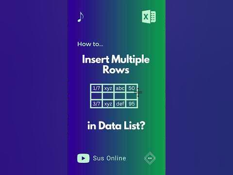 Excel Tips for Inserting Multiple Rows in Data #excel #learnexcel - YouTube