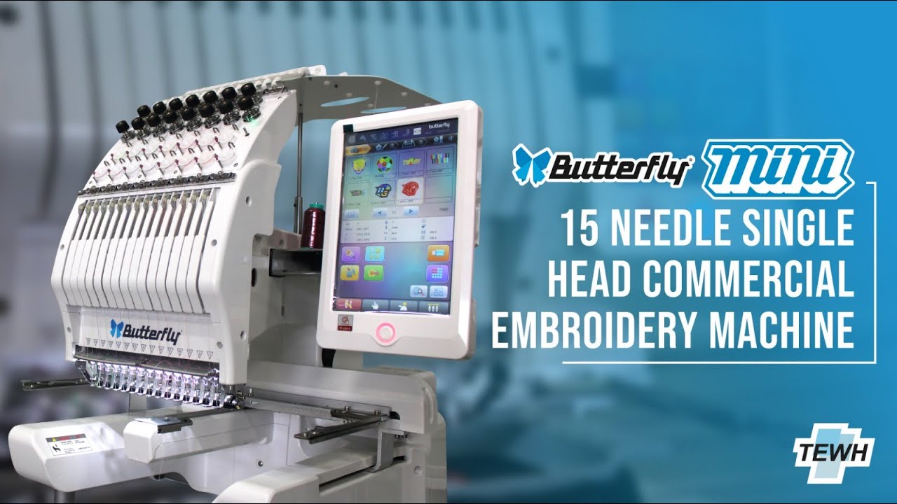 Butterfly MiNi 15 Needle, Single Head Commercial Embroidery Machine ...