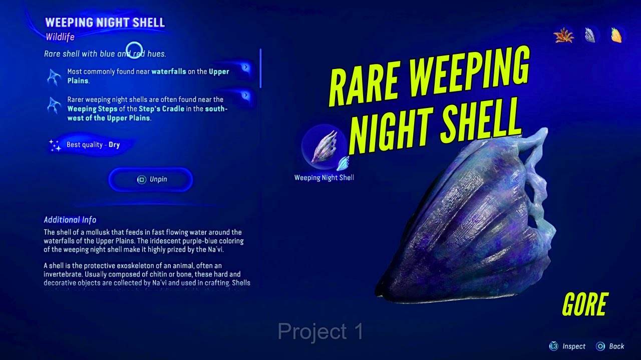 Where to find Rare Weeping Night Shell Avatar Frontiers of Pandora ...