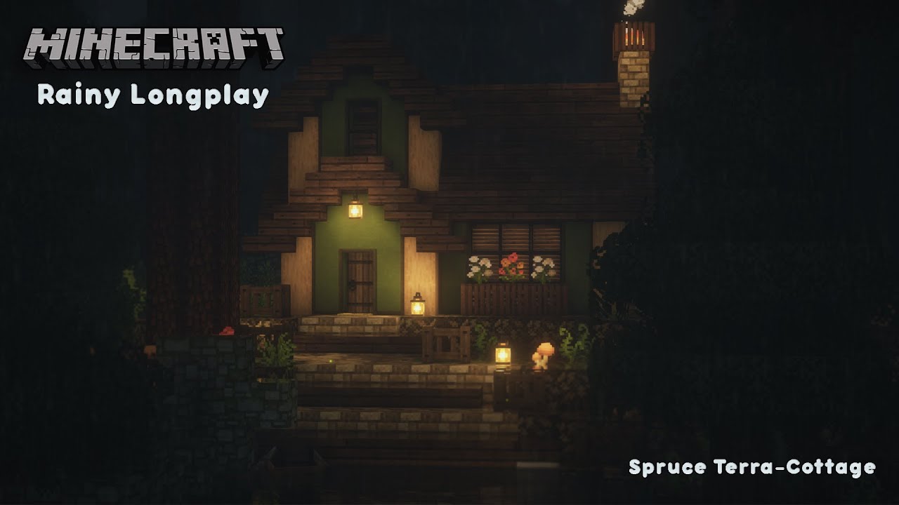 Minecraft Rainy Longplay - Building a Cozy Cottage (No Commentary) 1.19 ...