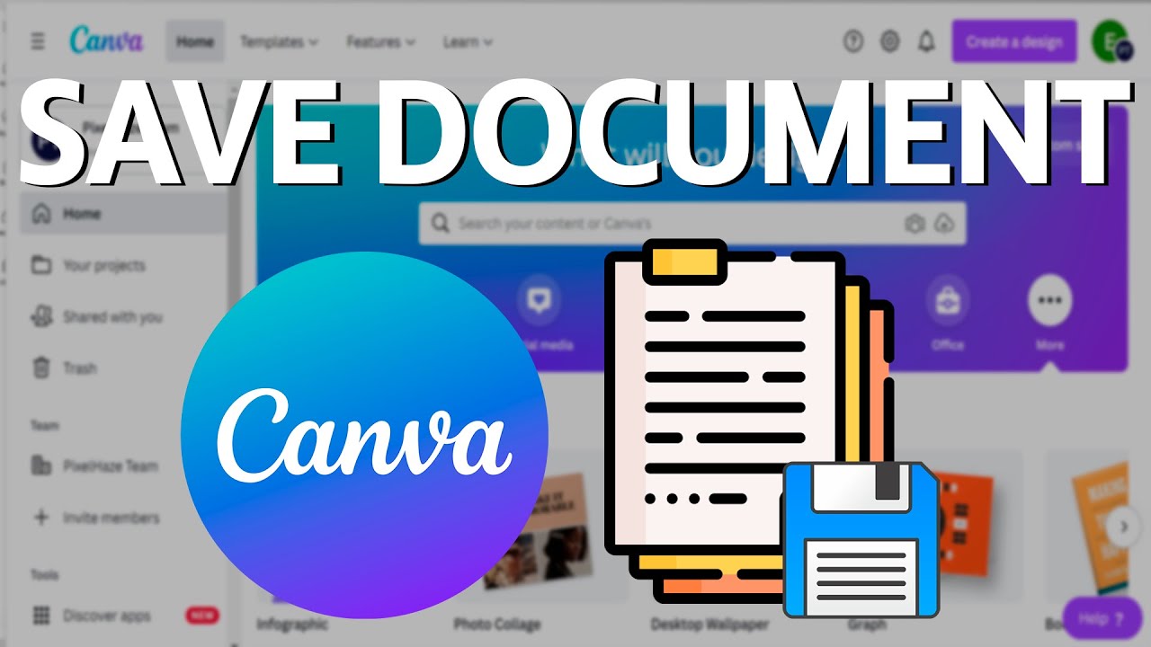 How To Save Your File on Canva Tutorial (Download Document) - YouTube