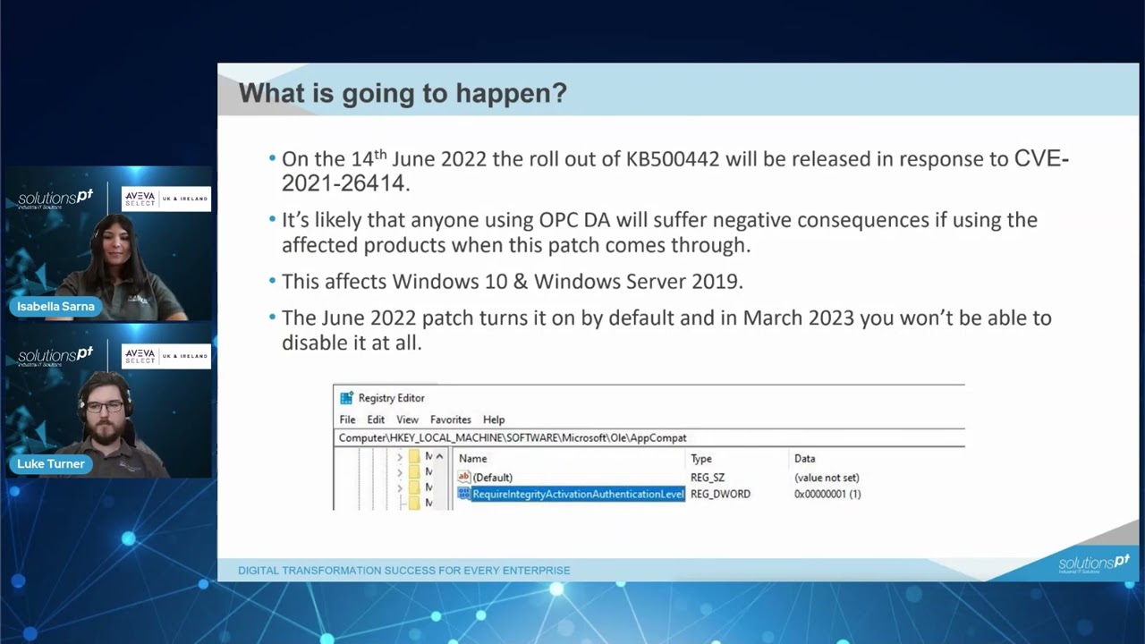 Microsoft DCOM Hardening and AVEVA Software (KB500442) - YouTube