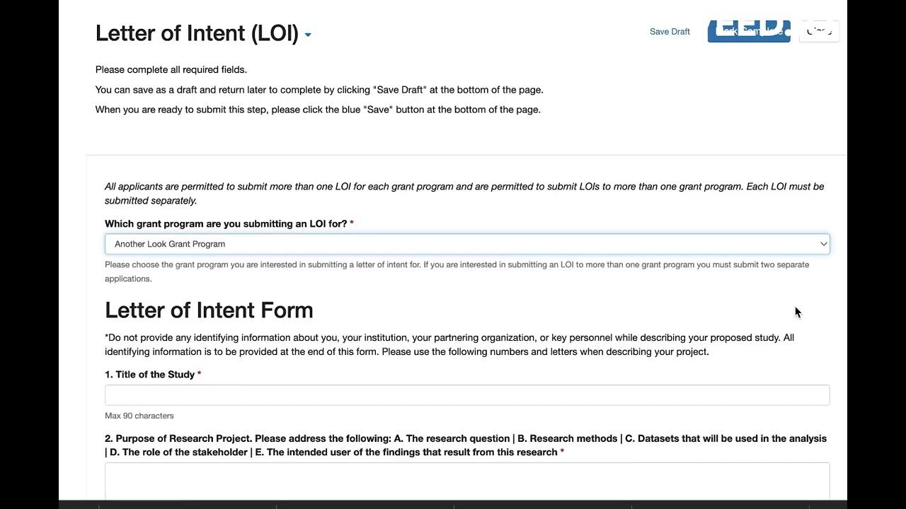 LOI Form - YouTube