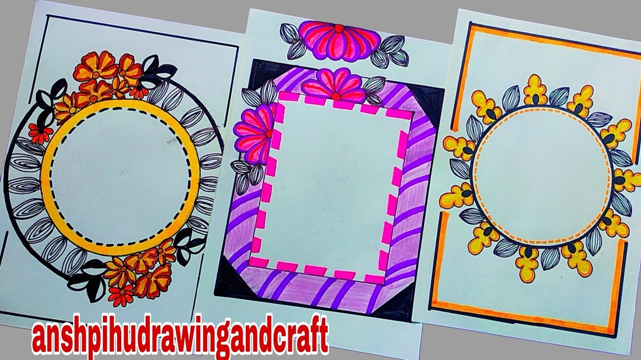 How To Draw Easy And Beautiful Border Design/Attractive Border Design ...