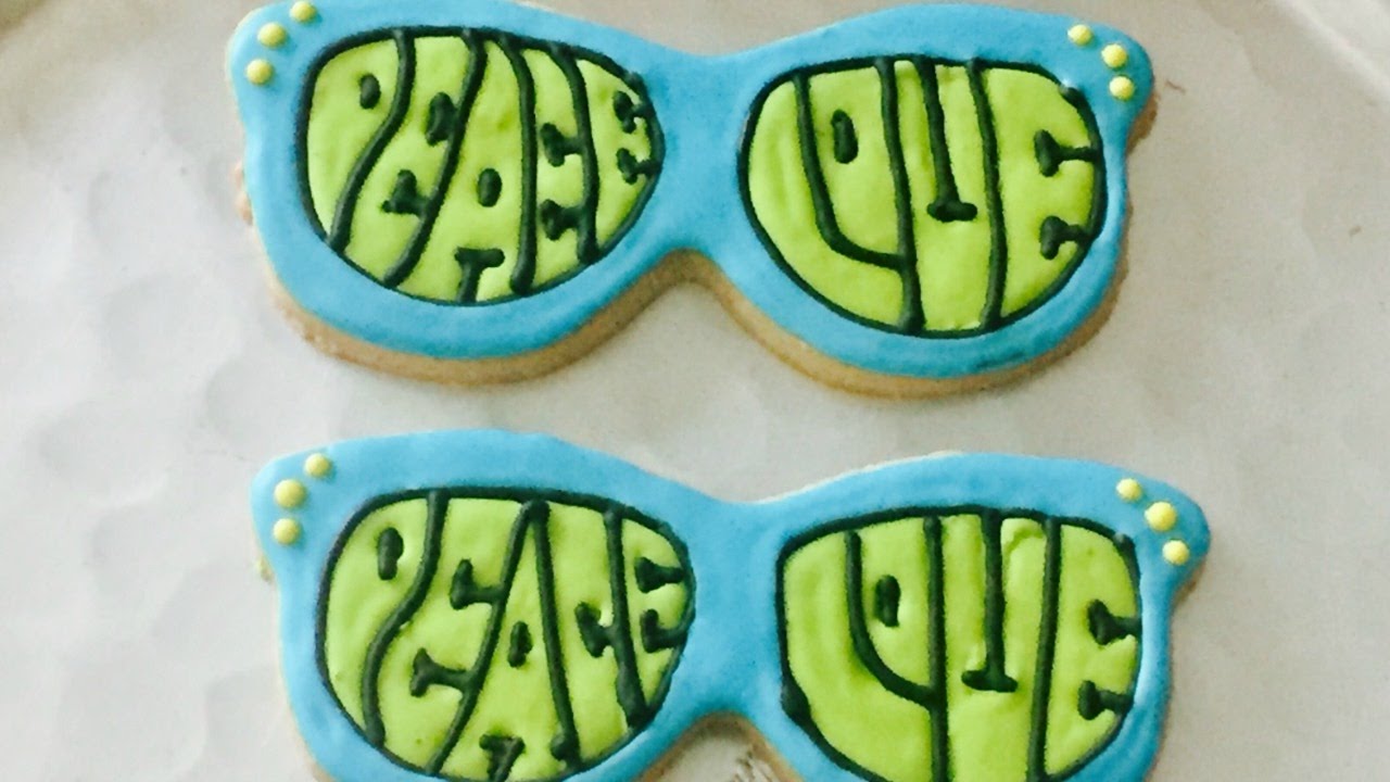 Peace & Love Sunglasses Decorated Cookies - YouTube