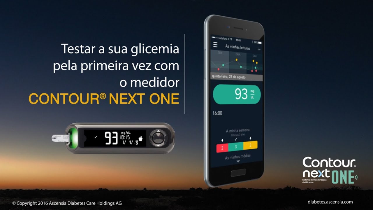 Como realizar um teste de glicemia | CONTOUR NEXT ONE | mgdL | Portugal ...