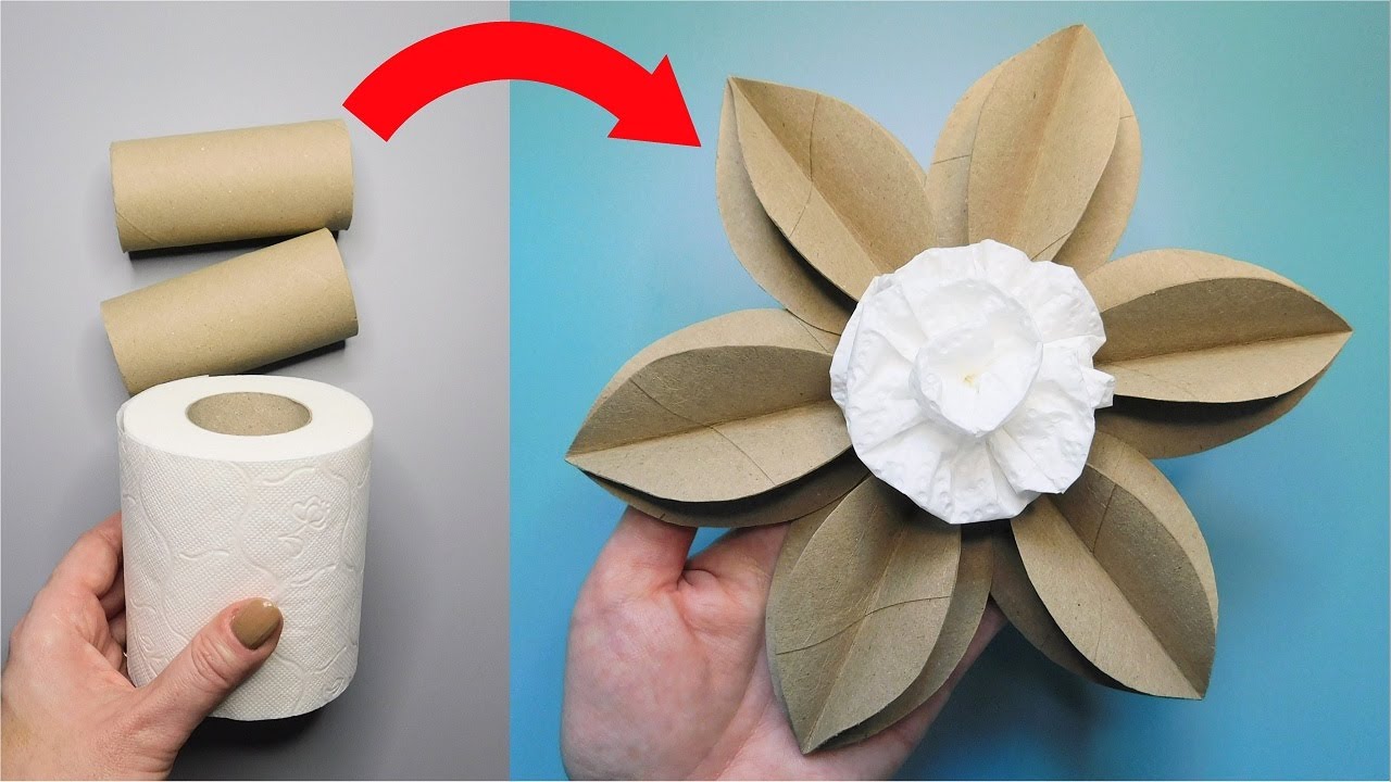 Fantastic Toilet Paper Rolls Reuse Idea ♻️ 3D Paper Flower Tutorial 💚 ...