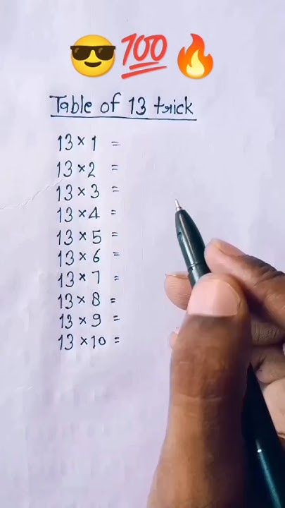 Table of 13 trick 💯 | 13 ke table ki trick | #maths #table #shorts # ...
