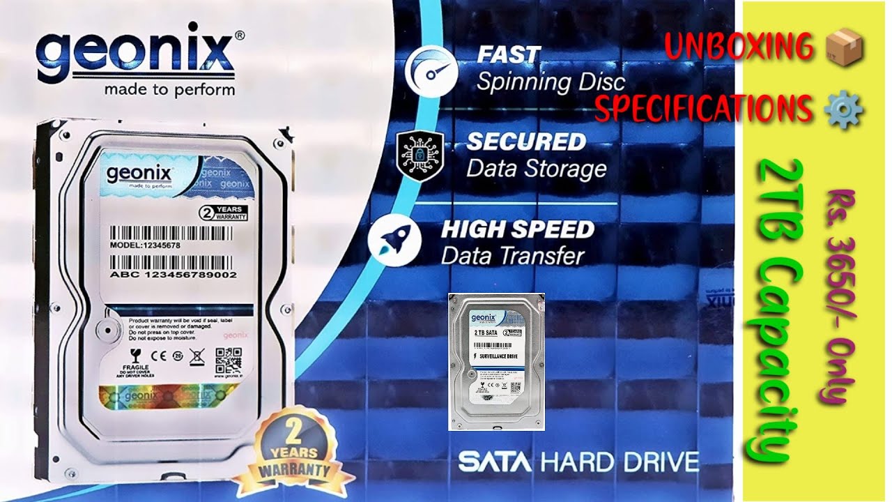 GEONIX⚡2TB SATA DESKTOP|DVR HDD⚡ (3.5 IN 6 GB/S ‎5400 RPM 64 MB CACHE ...