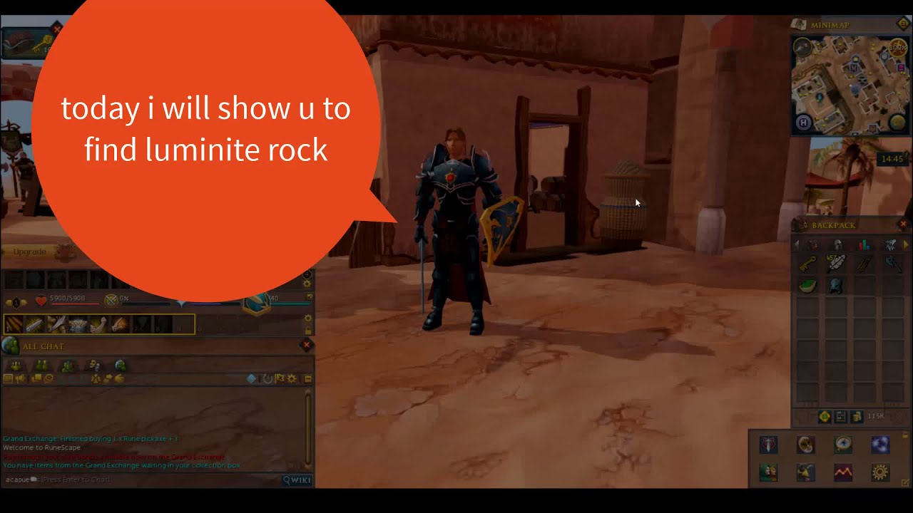 Finding luminite rock in Runescape - YouTube