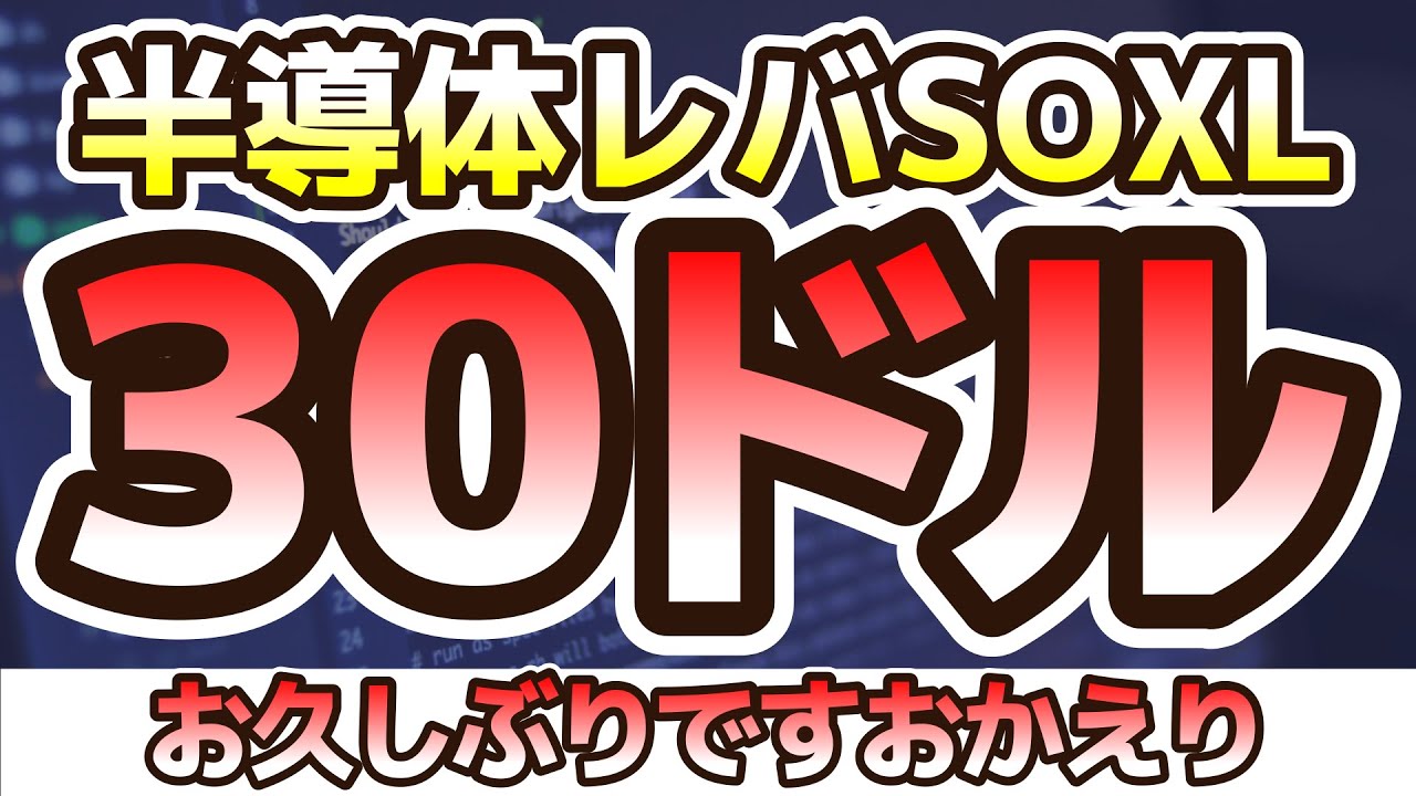 SOXL久しぶりに30ドル(目前) - YouTube